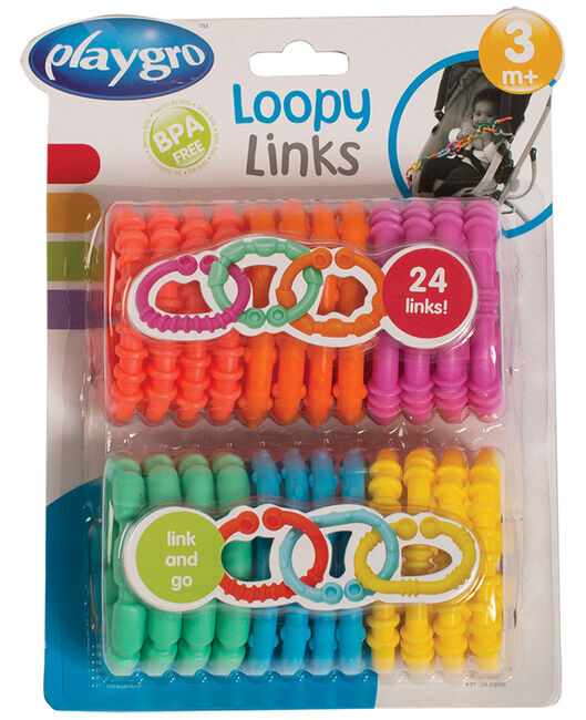 Playgro - Gekleurde schakelringen loopy loops 24 stuks | Keekabuu